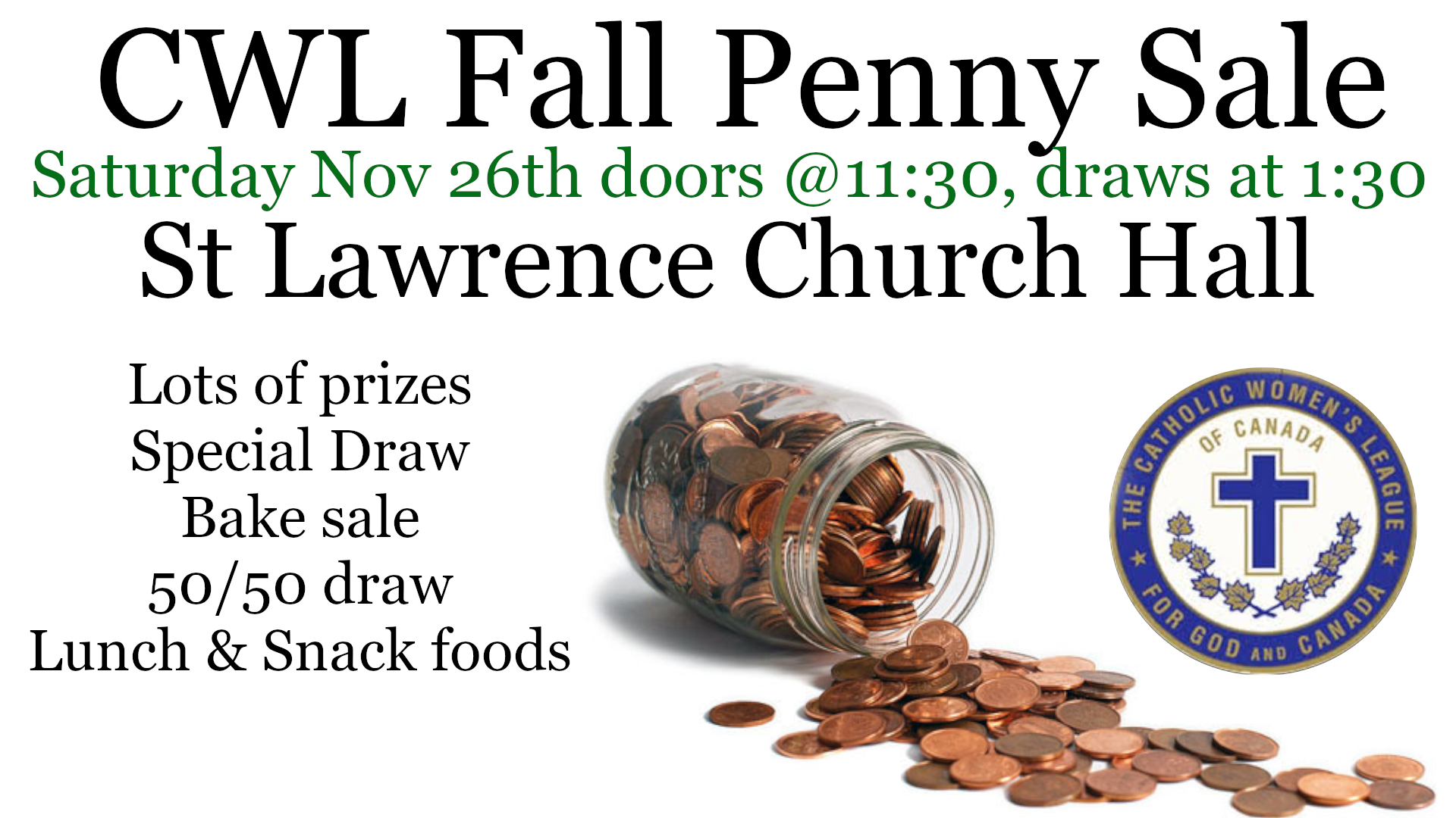 Annual CWL Penny Sale - St. Lawrence the Martyr Parish - Hamilton